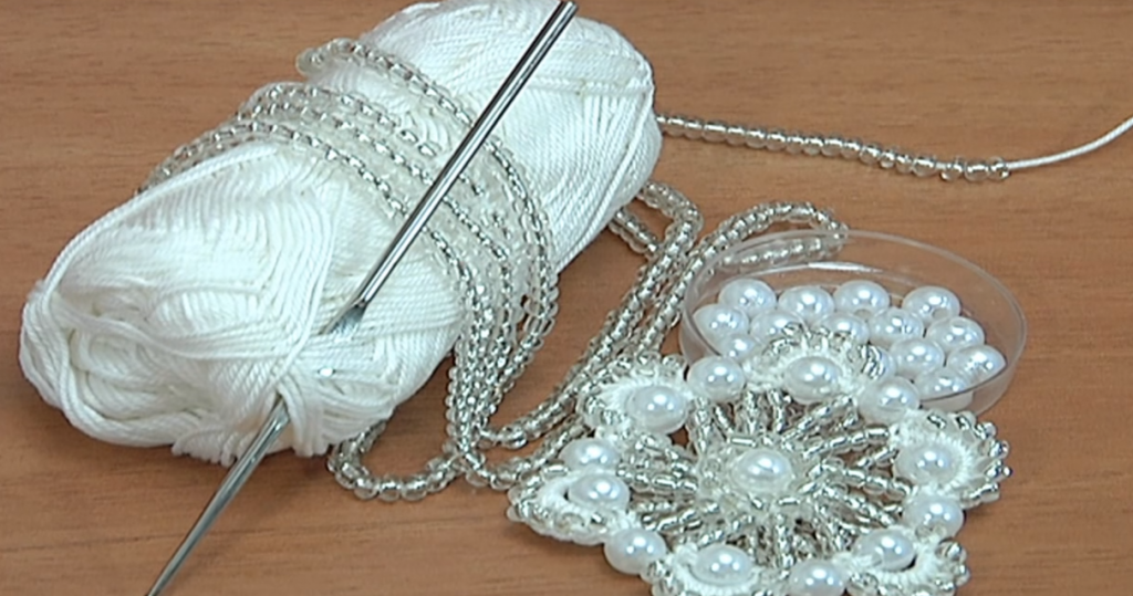 Crochet Cute Beaded Flower Tutorial - Crochet Ideas