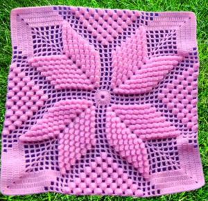 Popcorn Stitch Square For Blankets And Pillows - Crochet Ideas