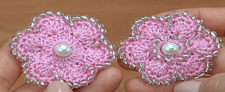 Crochet Flower With Seed Beads - Crochet Ideas