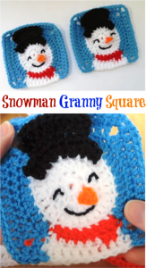 Snowman Granny Square - Crochet Ideas