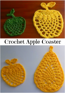 Crochet Apple Coaster - Crochet Ideas