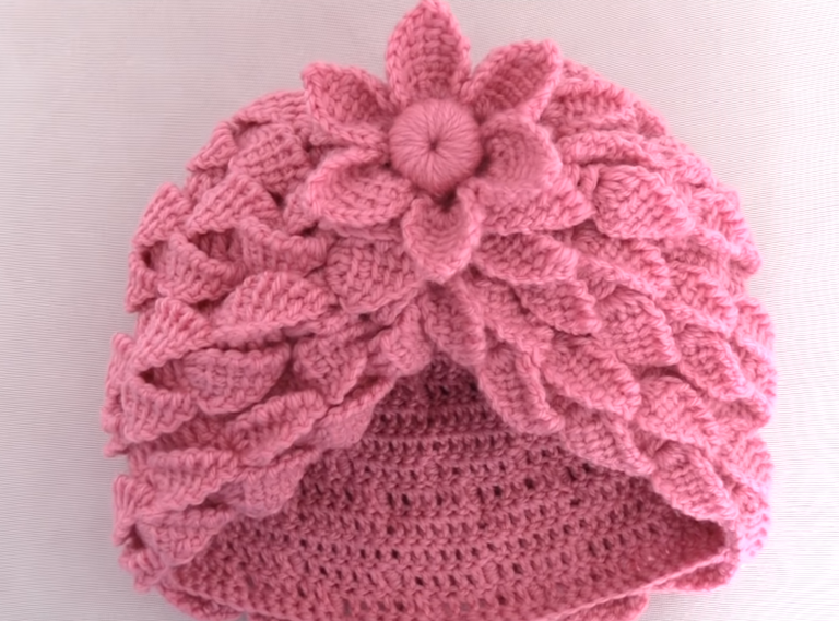 Crochet Hat With Leaf Braids - Crochet Ideas
