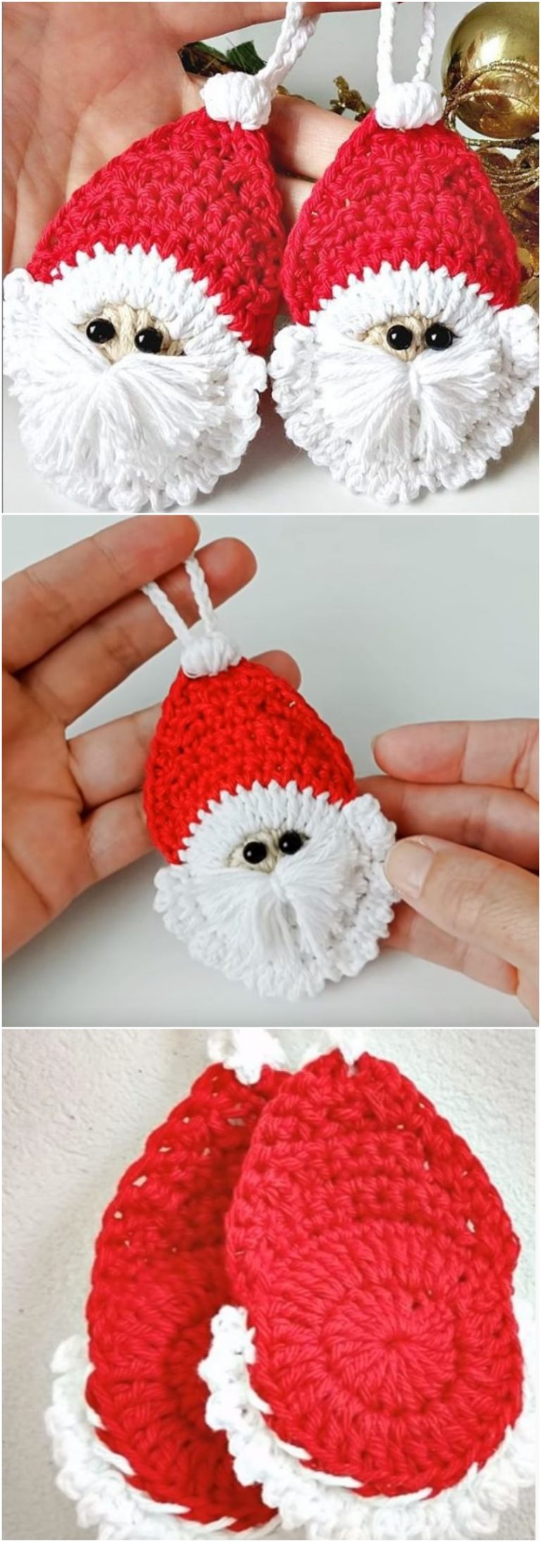 Crochet Lovely Santa Claus Faces - Crochet Ideas
