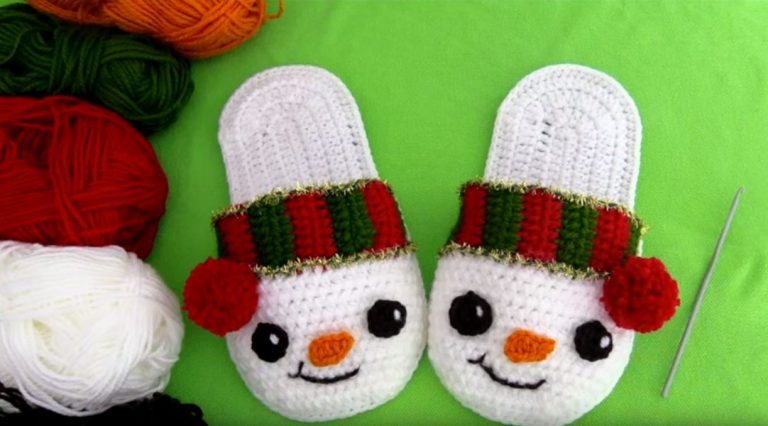 Crochet Snowman Slippers For Christmas – Crochet Ideas