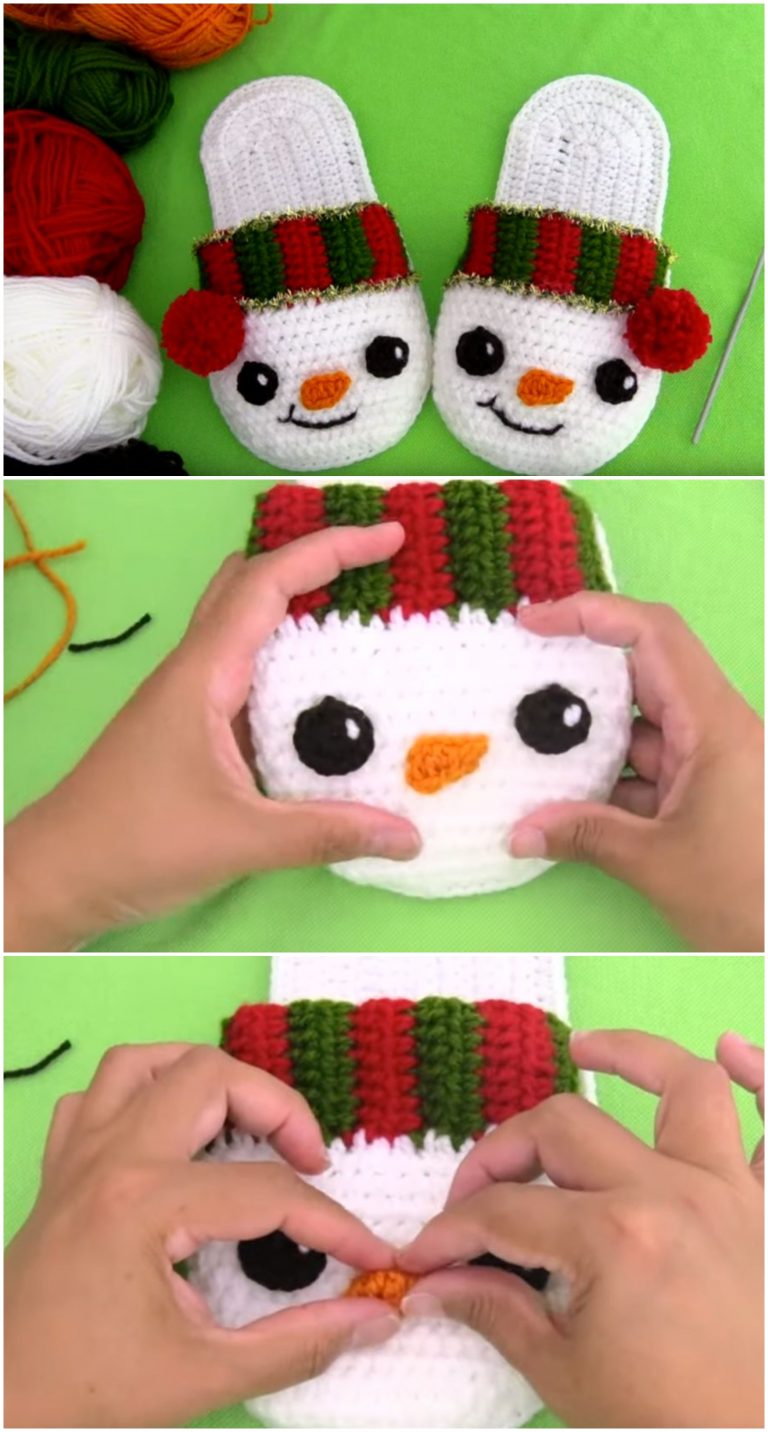Crochet Snowman Slippers For Christmas - Crochet Ideas