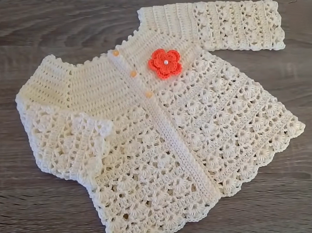 Crochet Beautiful Jacket For Baby Girl - Crochet Ideas