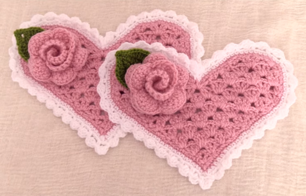 How To Crochet Lovely Heart With Flower - Crochet Ideas