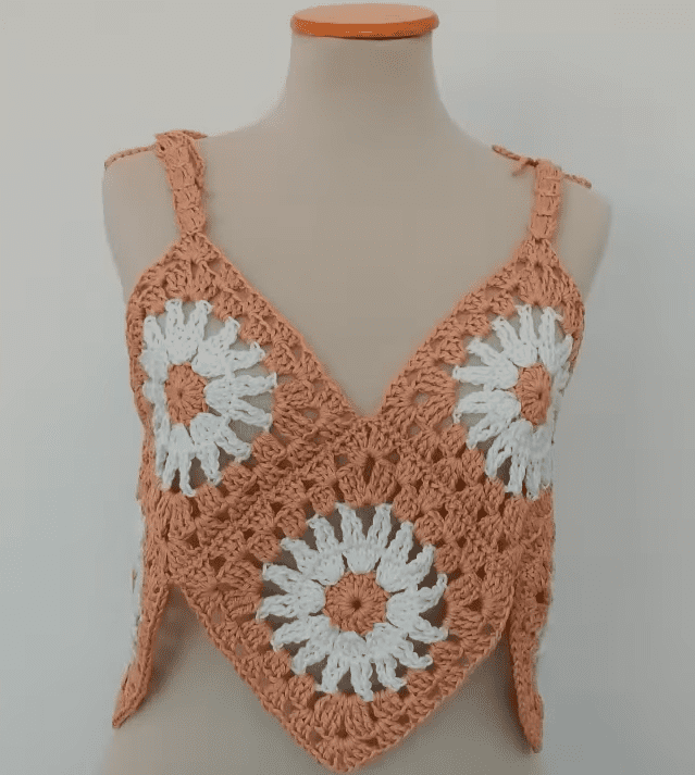 Crochet Beautiful Top With Granny Squares - Crochet Ideas